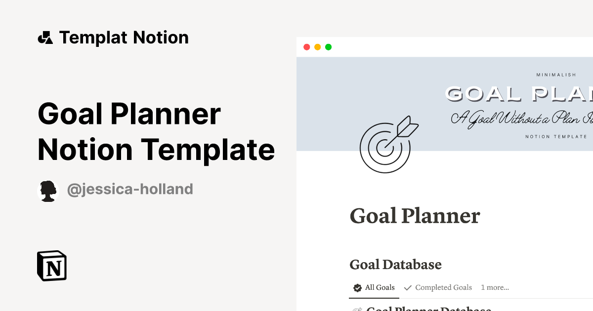 Templat Goal Planner Notion Template | Notion Marketplace