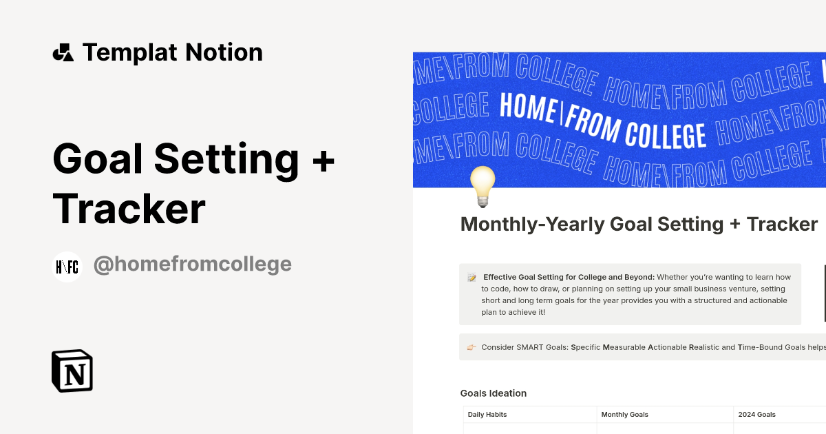 Templat Goal Setting + Tracker | Notion Marketplace