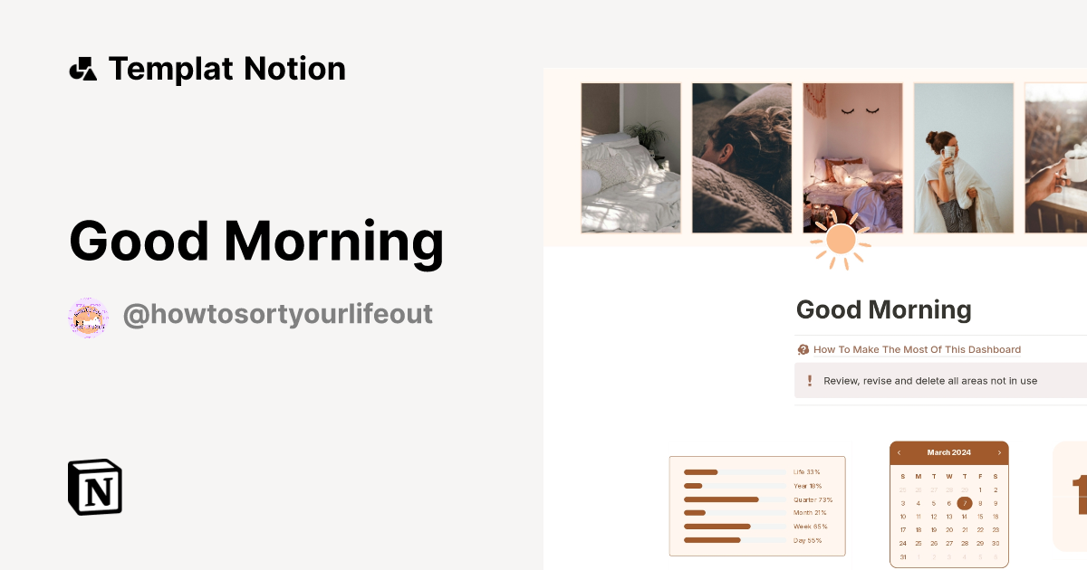Good Morning Templat oleh How To Sort Your Life Out | Notion Marketplace