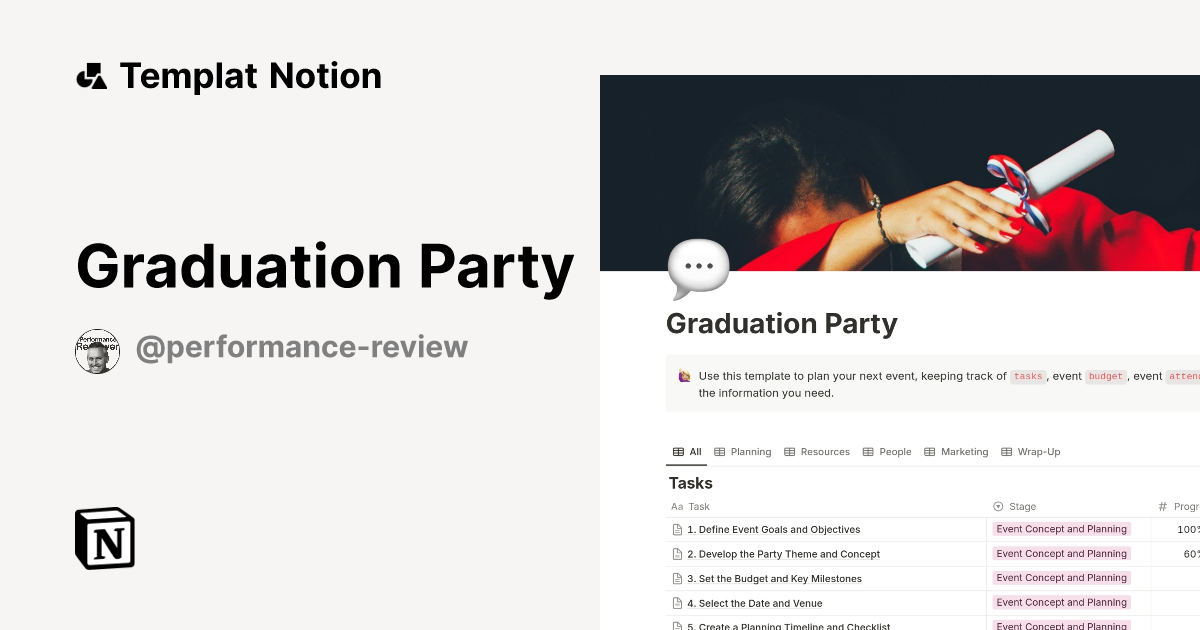 Templat Graduation Party | Notion Marketplace