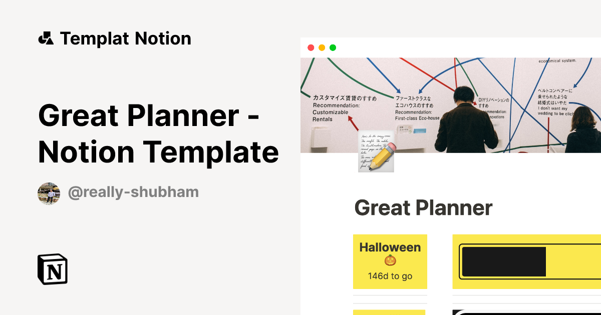Templat Great Planner - Notion Template | Notion Marketplace