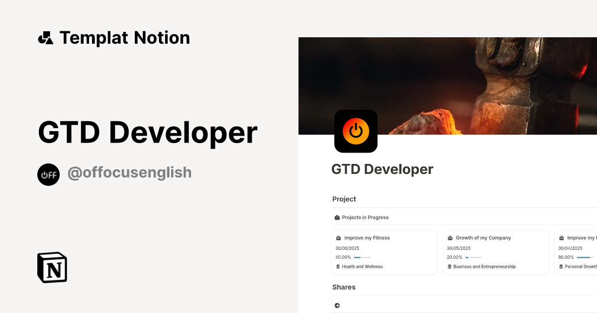 GTD Developer Templat oleh OFFocus | Notion Marketplace
