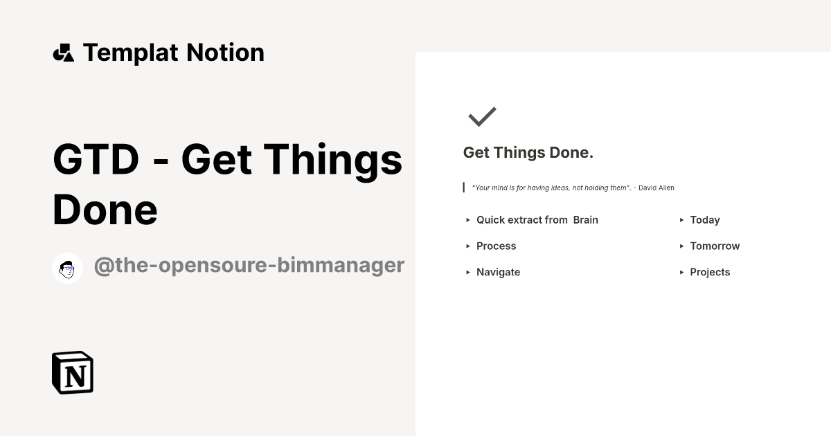 GTD - Get Things Done Templat oleh The Open Source BIM Manager | Notion ...