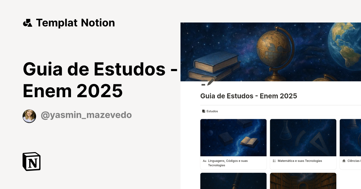 Templat Guia de Estudos - Enem 2025 | Notion Marketplace