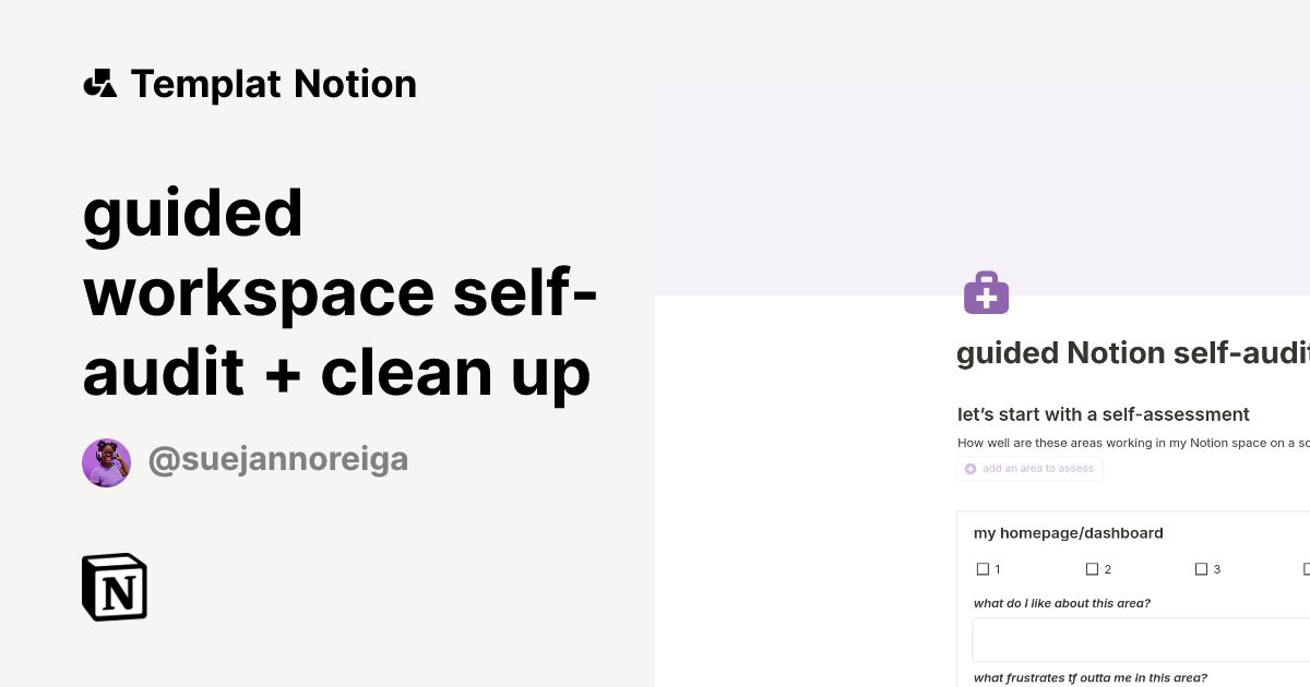 guided workspace self-audit + clean up Templat oleh Sue-Jan Noreiga ...
