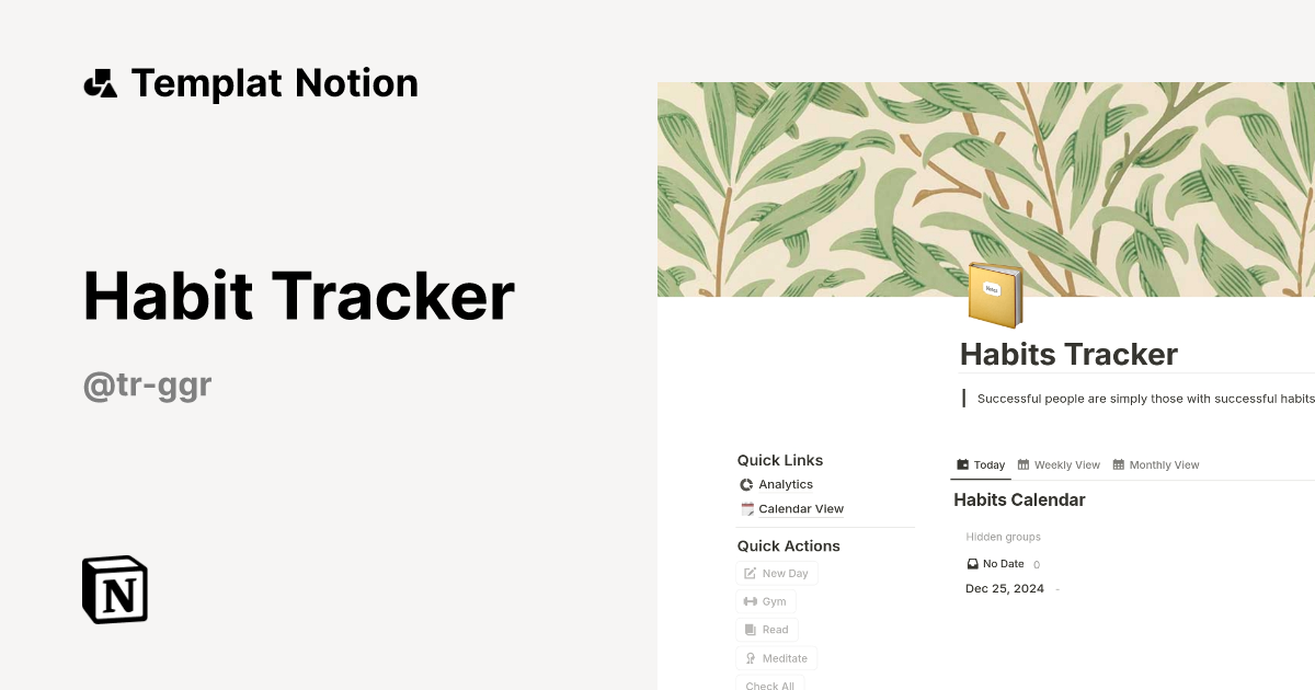 Templat Habit Tracker | Notion Marketplace