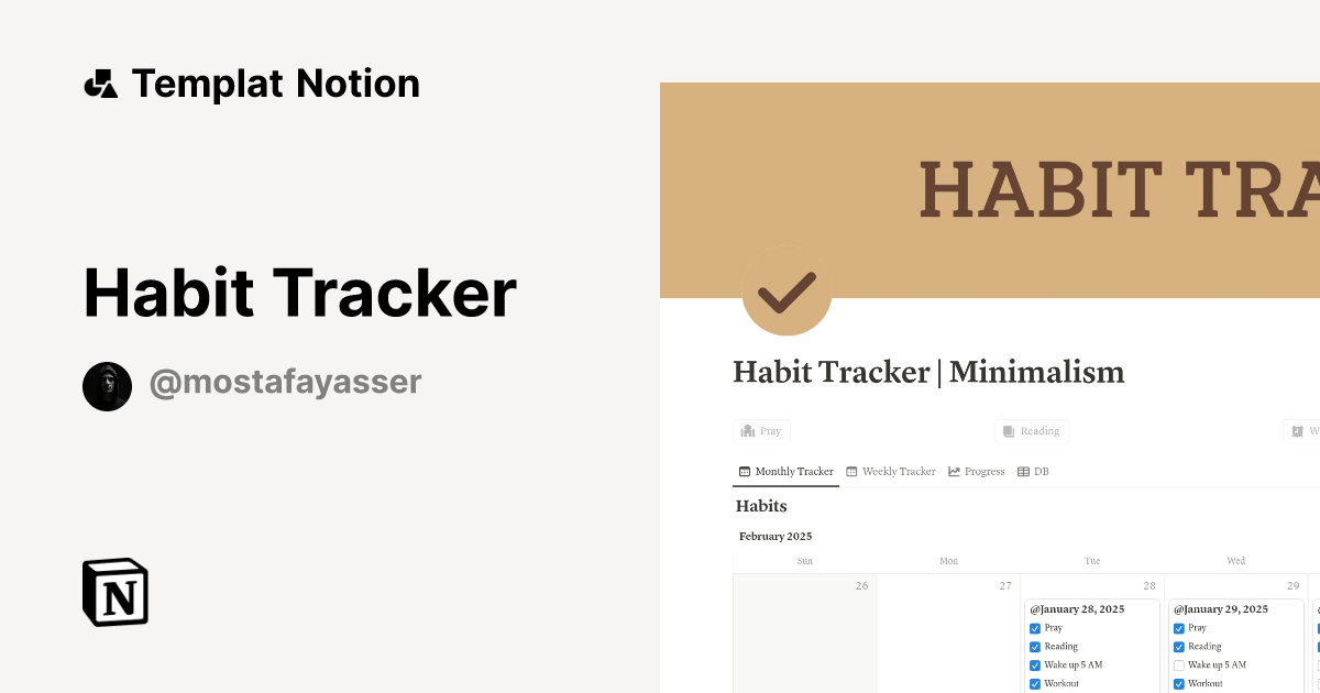 Templat Habit Tracker | Notion Marketplace