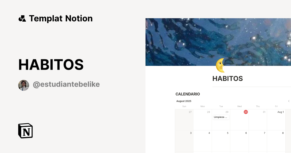 HABITOS Templat oleh estudiantebelike | Notion Marketplace