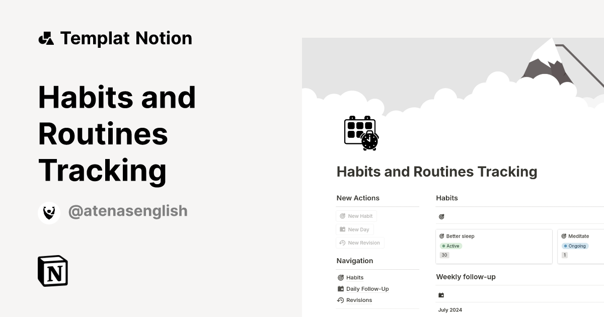 Templat Habits and Routines Tracking | Notion Marketplace