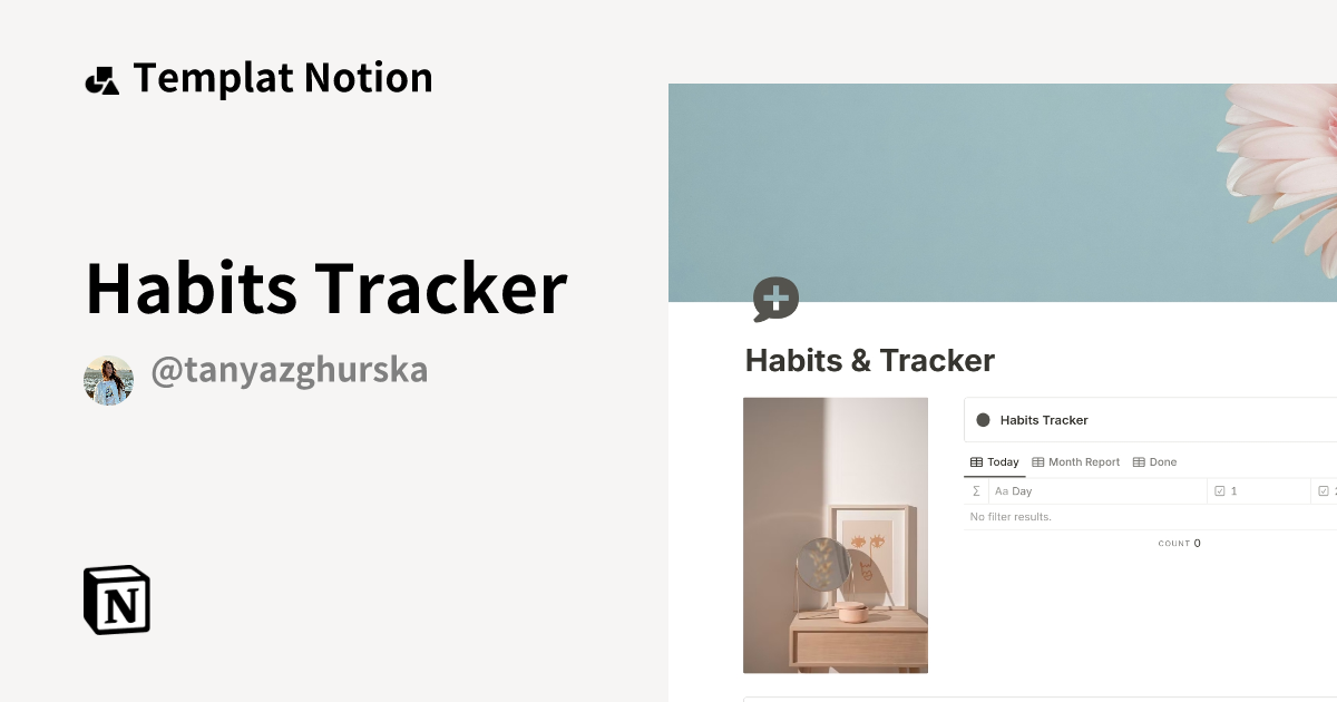 Habits Tracker Templat oleh Tanya Zghurska | Notion Marketplace