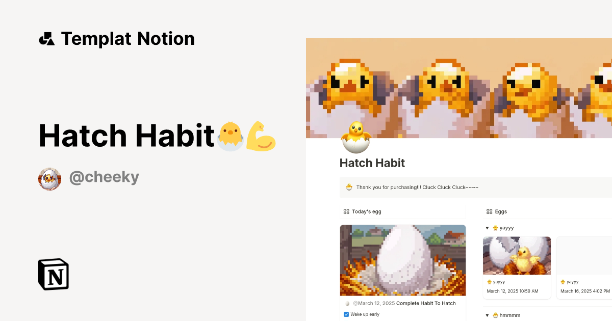 Templat Hatch Habit🐣💪 | Notion Marketplace
