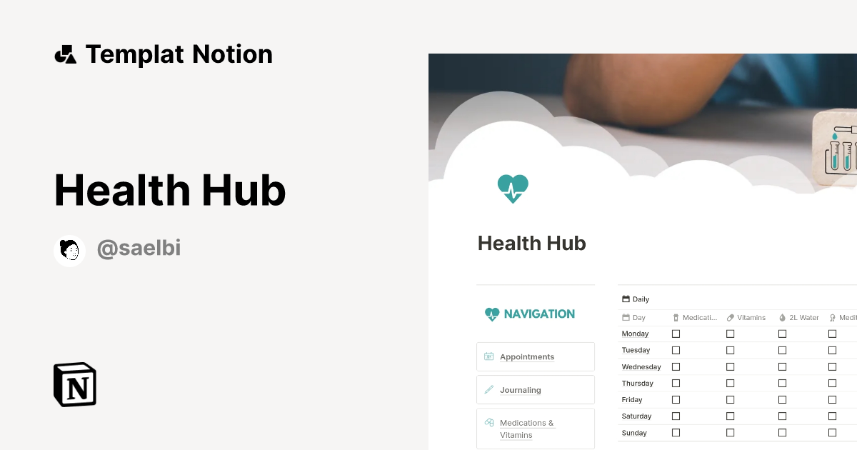 Health Hub Templat oleh Saelbi | Notion Marketplace