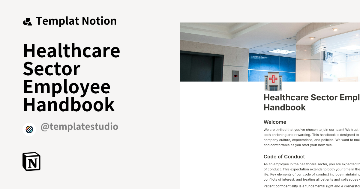 Healthcare Sector Employee Handbook Templat oleh Template Studio | Notion Marketplace