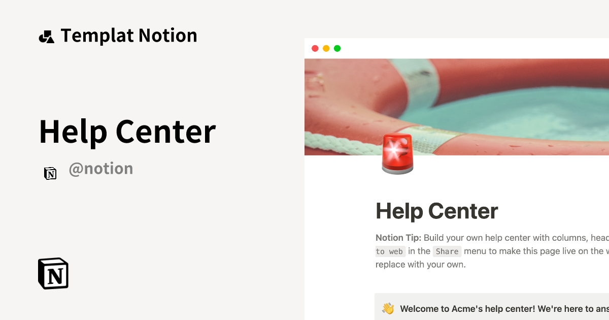 Help Center Templat oleh Notion | Notion Marketplace