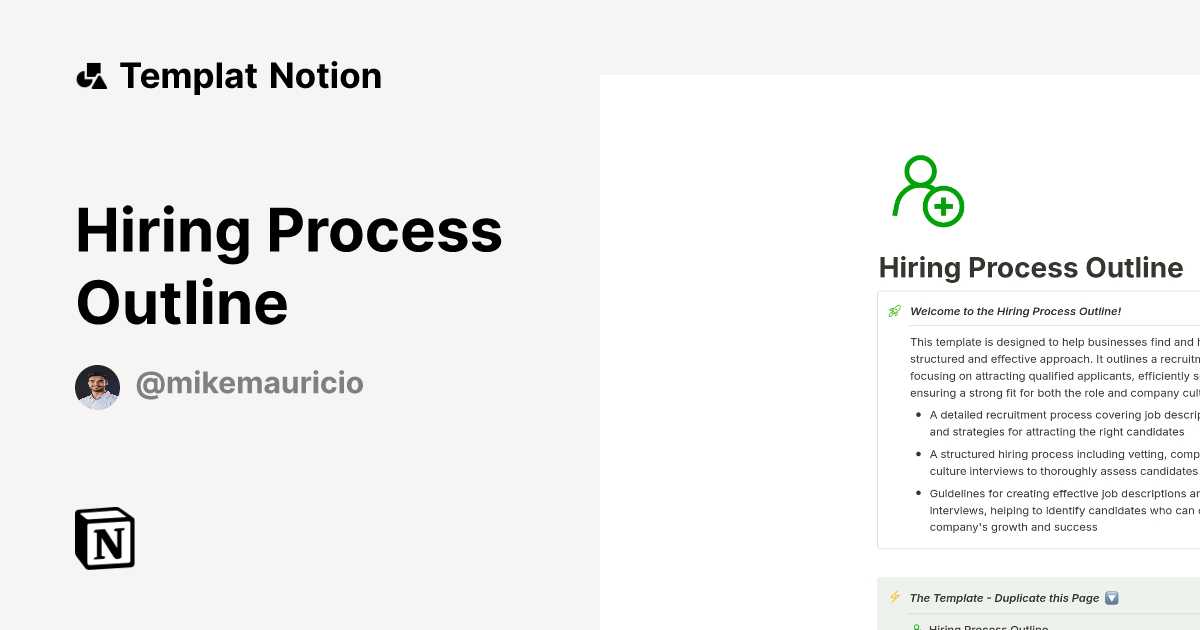Templat Hiring Process Outline | Notion Marketplace