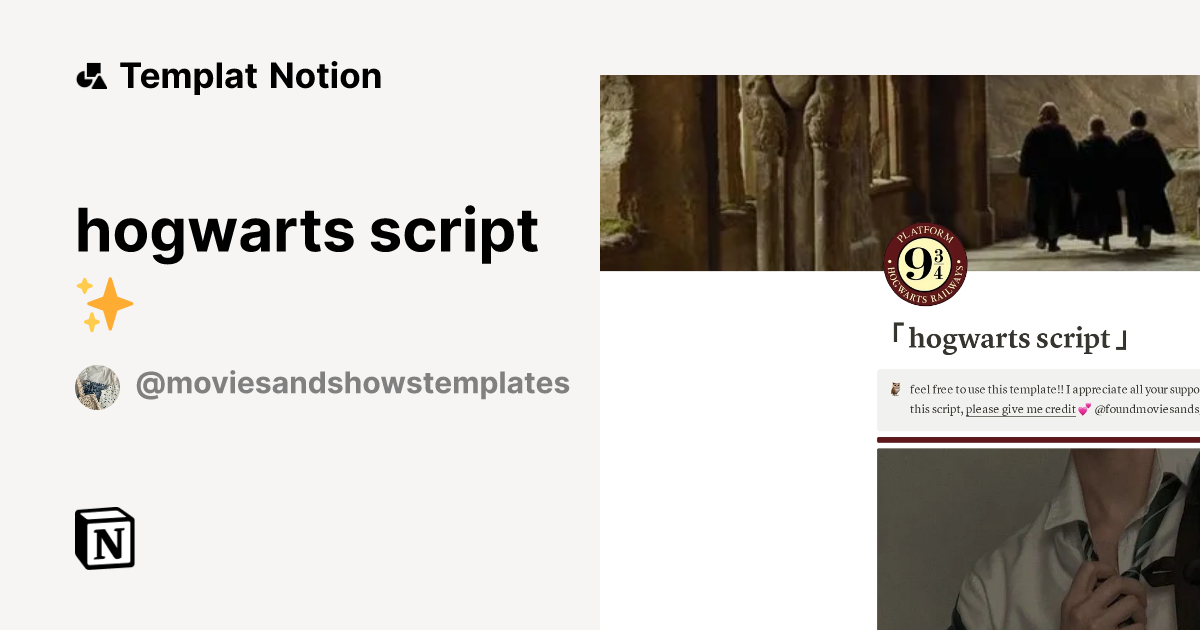 hogwarts script ️ Templat oleh Isabana | Notion Marketplace