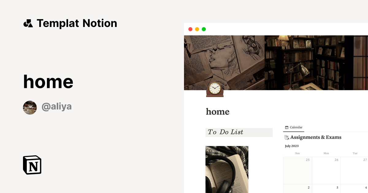 home Templat oleh AliyaZ | Notion Marketplace