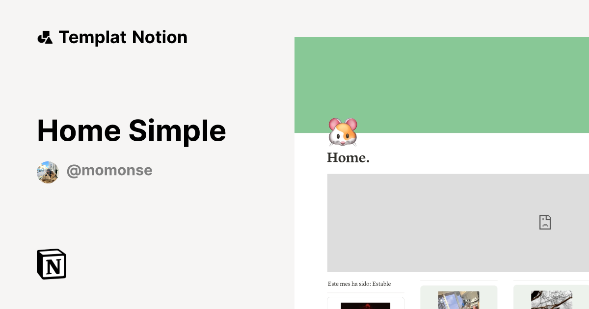 Templat Home Simple | Notion Marketplace