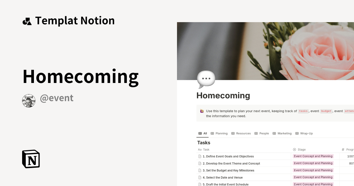 Templat Homecoming | Notion Marketplace