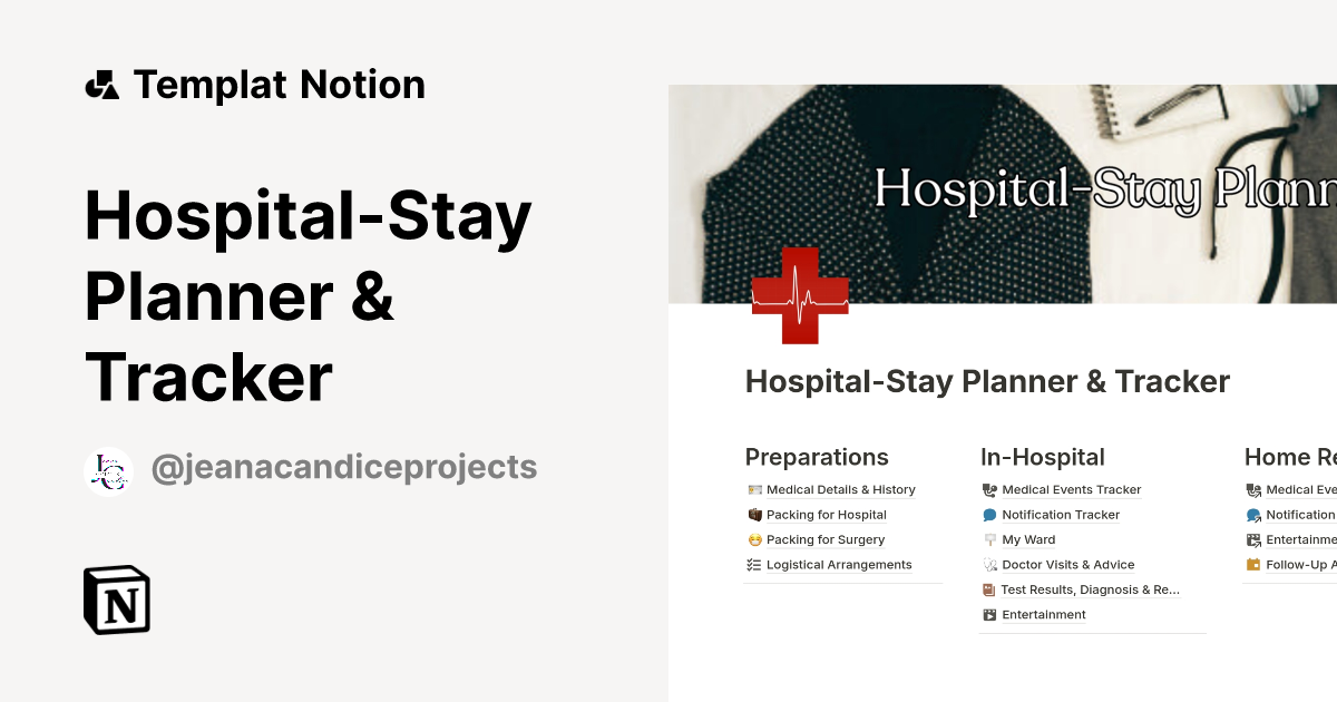 Templat Hospital-Stay Planner & Tracker | Notion Marketplace