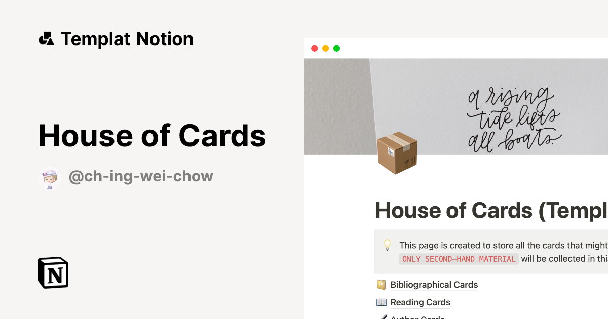 Templat House of Cards | Notion Marketplace