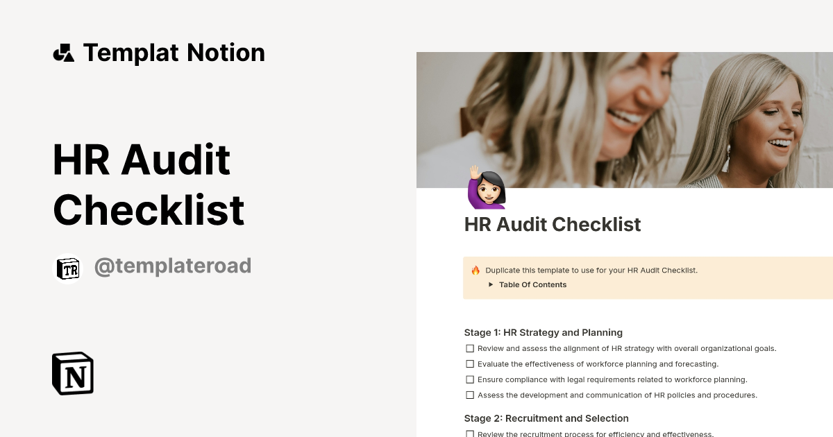 Templat HR Audit Checklist | Notion Marketplace
