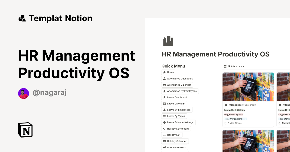 Templat HR Management Productivity OS | Notion Marketplace