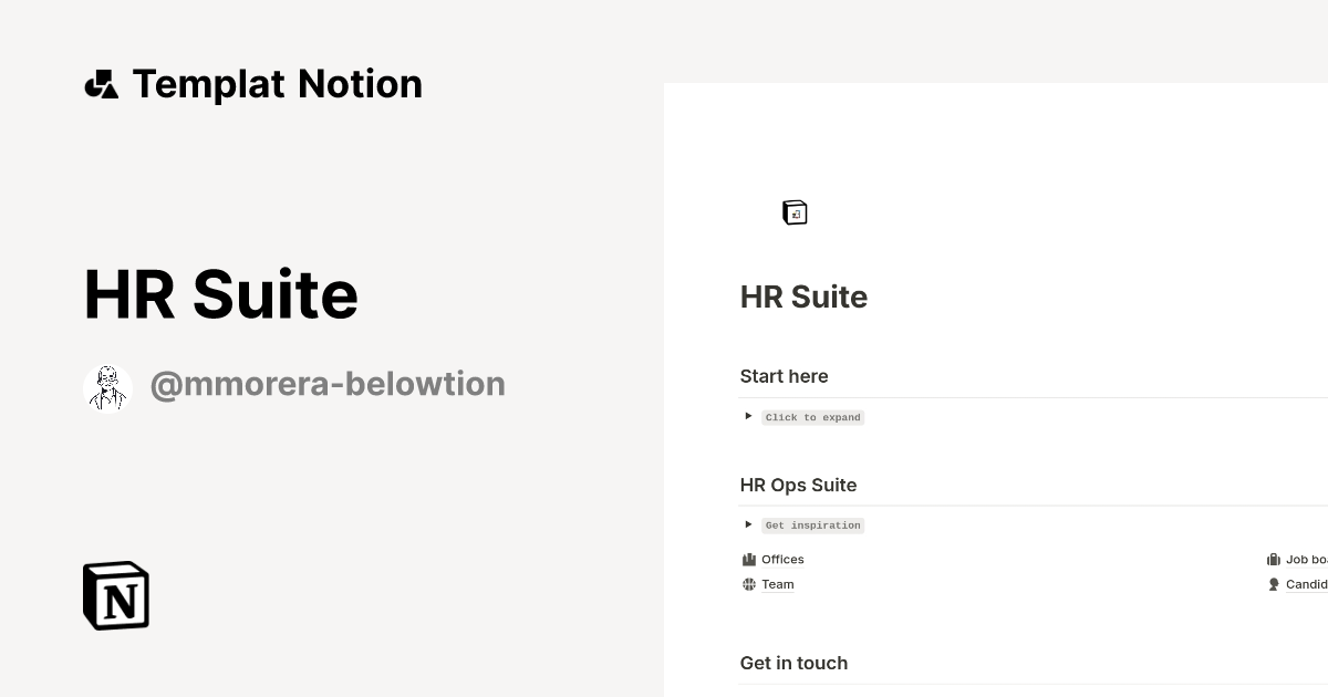 HR Suite Templat oleh Mariano Morera | Notion Marketplace