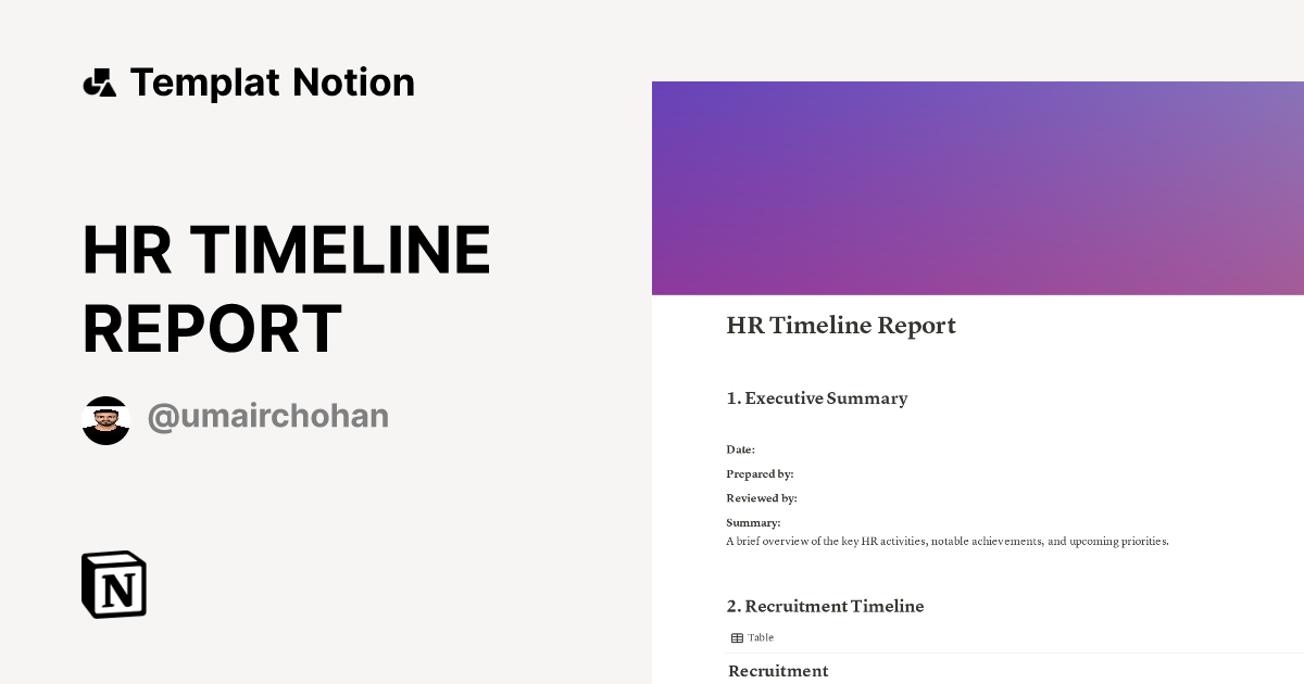 Templat HR TIMELINE REPORT | Notion Marketplace