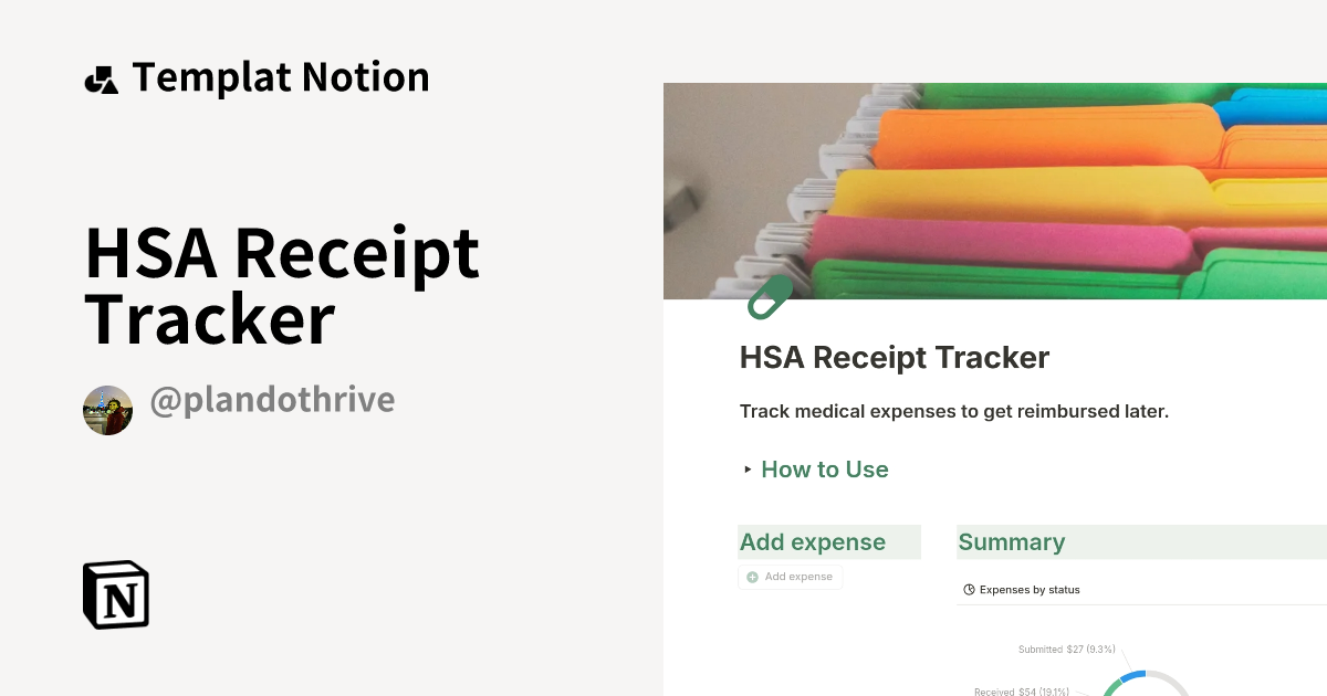 Templat HSA Receipt Tracker | Notion Marketplace