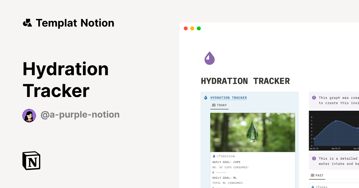 Templat Hydration Tracker | Notion Marketplace