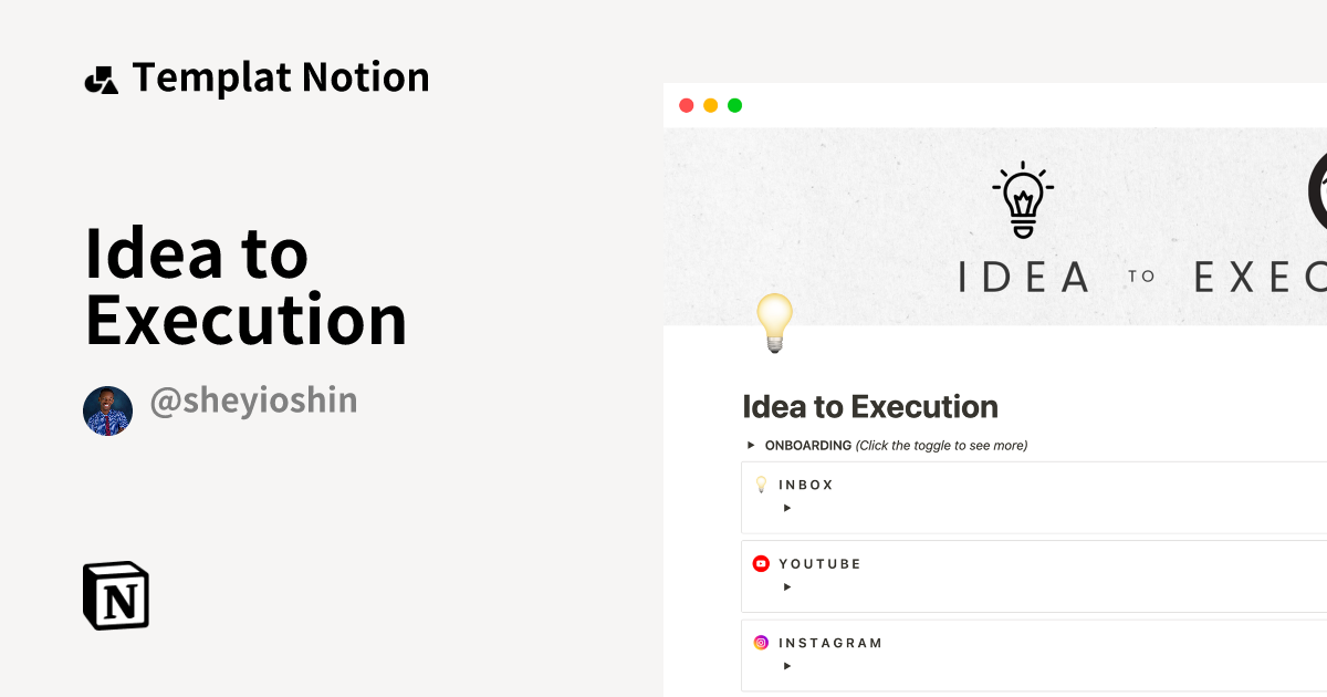 Templat Idea to Execution | Notion Marketplace