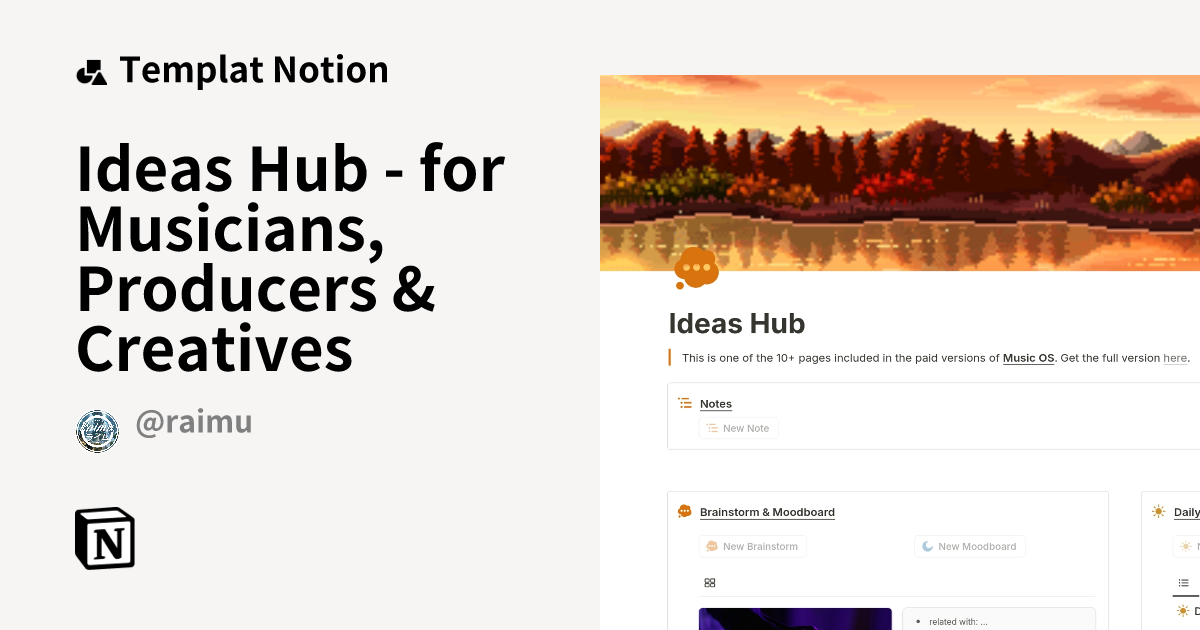 Ideas Hub - for Musicians, Producers & Creatives Templat oleh Raimu ...