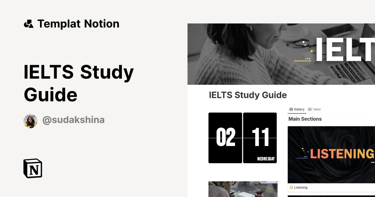 Templat IELTS Study Guide | Notion Marketplace