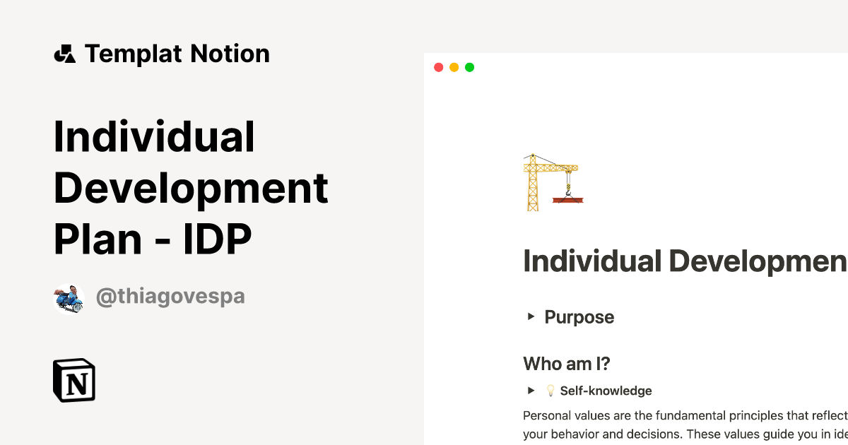 Templat Individual Development Plan - IDP | Notion Marketplace