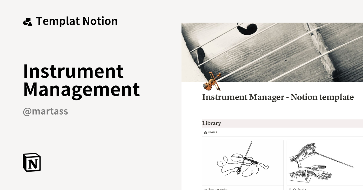 Templat Instrument Management | Notion Marketplace