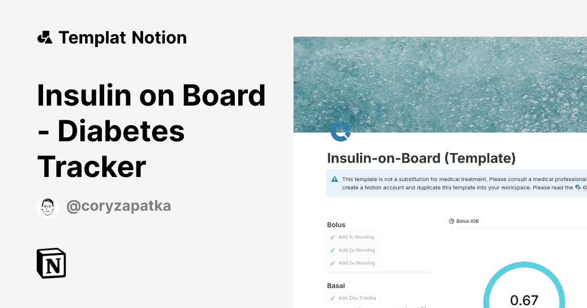 Insulin on Board - Diabetes Tracker Templat oleh Cory Zapatka | Notion ...