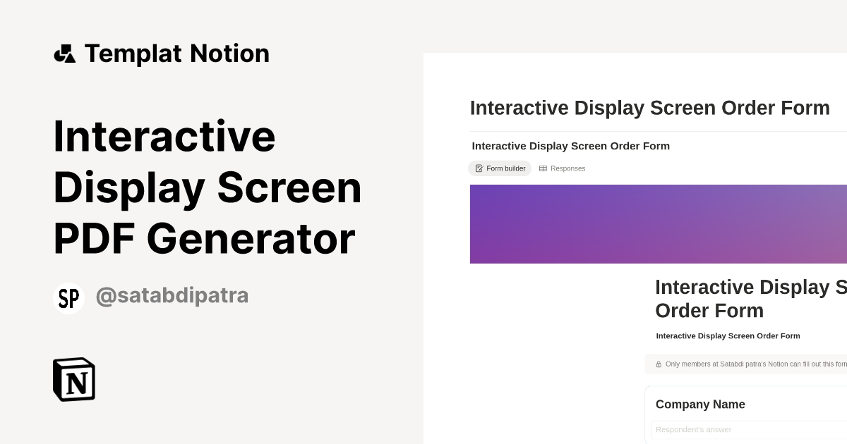 Interactive Display Screen PDF Generator Templat oleh Satabdi Patra ...