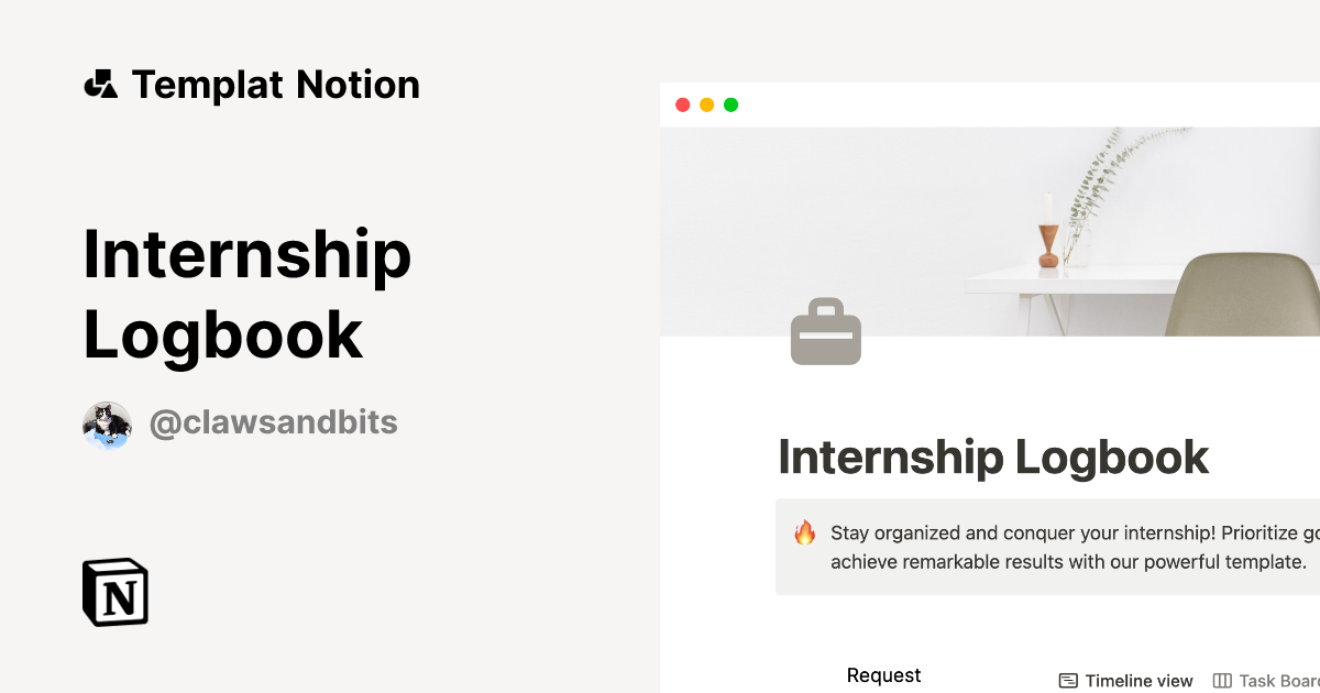 Templat Internship Logbook | Notion Marketplace