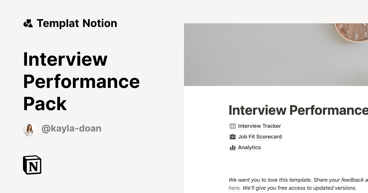 Templat Interview Performance Pack | Notion Marketplace