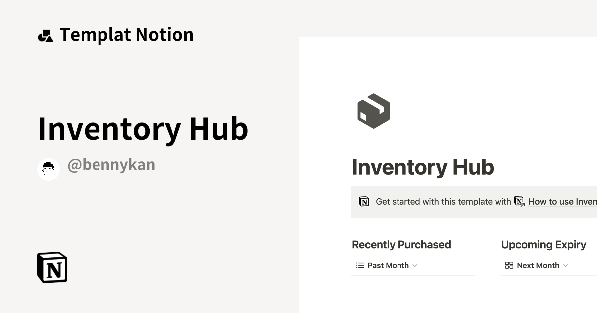 Inventory Hub Templat oleh Benny Kan | Notion Marketplace