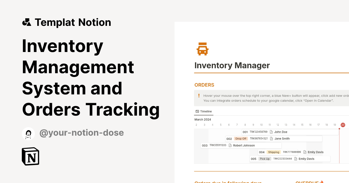 Templat Inventory Management System and Orders Tracking | Notion ...