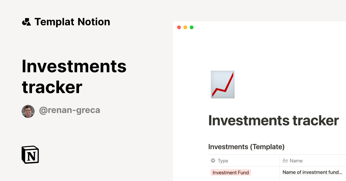 Templat Investments tracker | Notion Marketplace