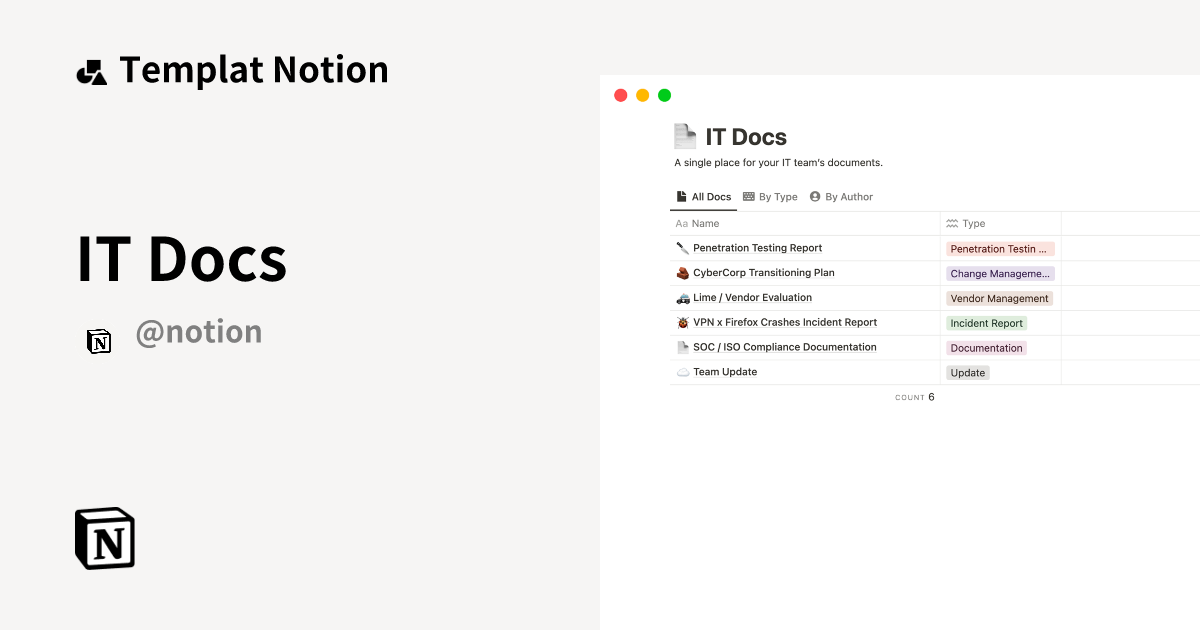 IT Docs Templat oleh Notion | Notion Marketplace
