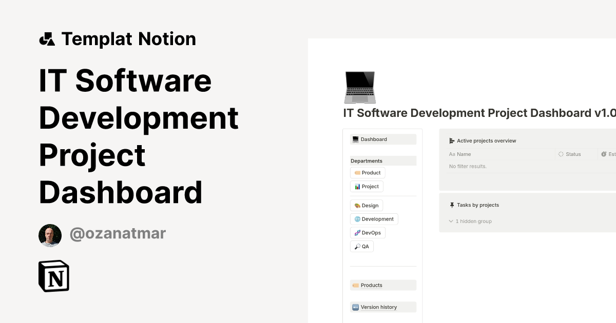 Templat IT Software Development Project Dashboard | Notion Marketplace