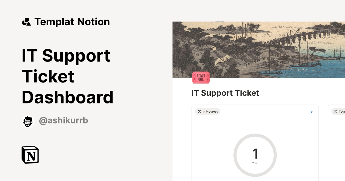 Templat IT Support Ticket Dashboard | Notion Marketplace