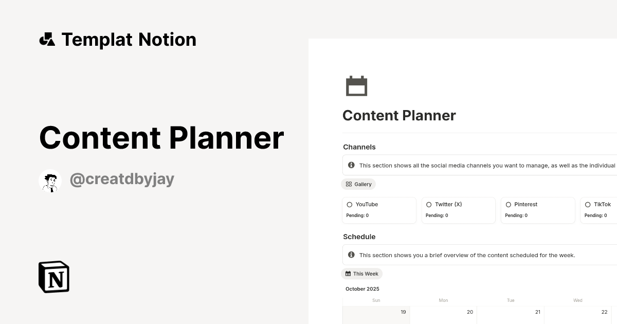 Templat Content Planner | Notion Marketplace