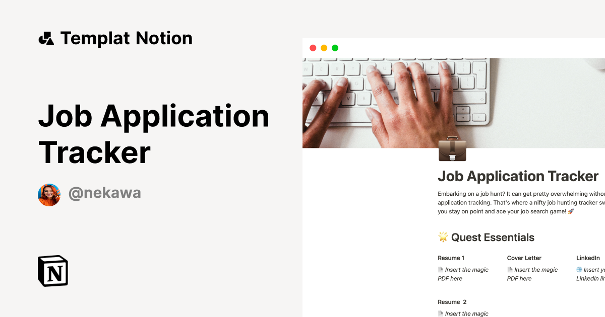 Templat Job Application Tracker | Notion Marketplace