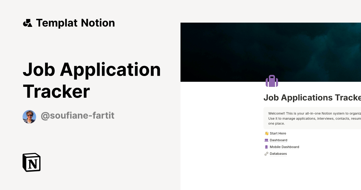 Templat Job Application Tracker | Notion Marketplace