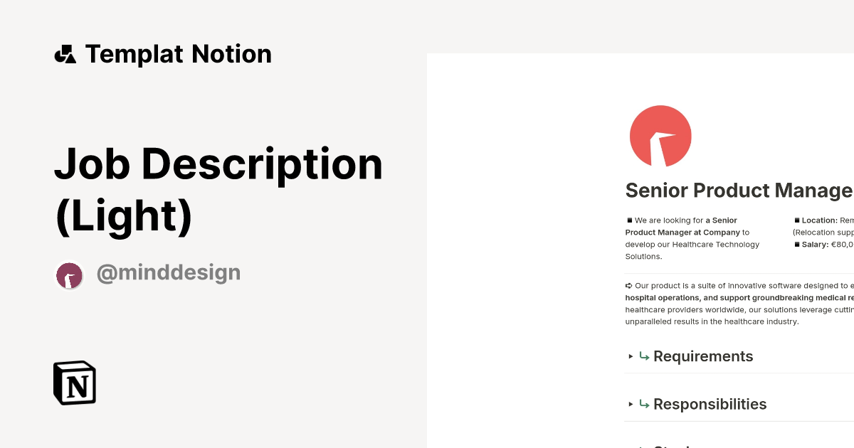 Templat Job Description (Light) | Notion Marketplace